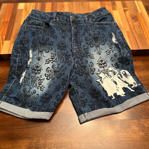 Disney | Shorts | Disney Haunted Mansion Stretch Denim Shorts | Poshmark